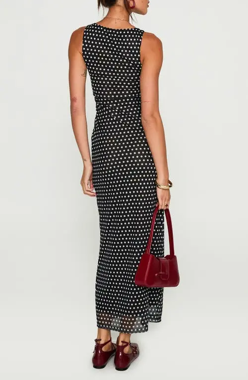 Princess Polly Polka Dot Mesh Maxi Dress In Black - 25% Off | Editorialist