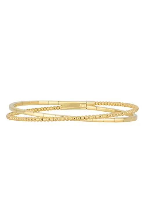 Bony Levy 14k Gold Crossover Bangle Bracelet