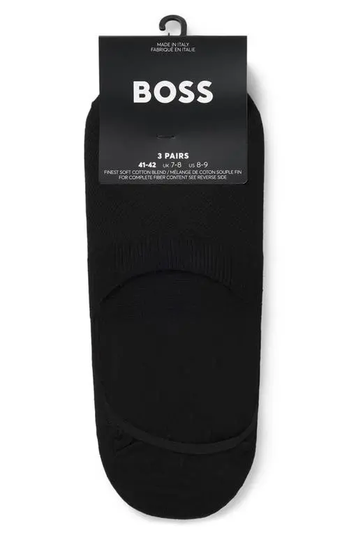 BOSS 3-pack Logo Invisible Socks - Black