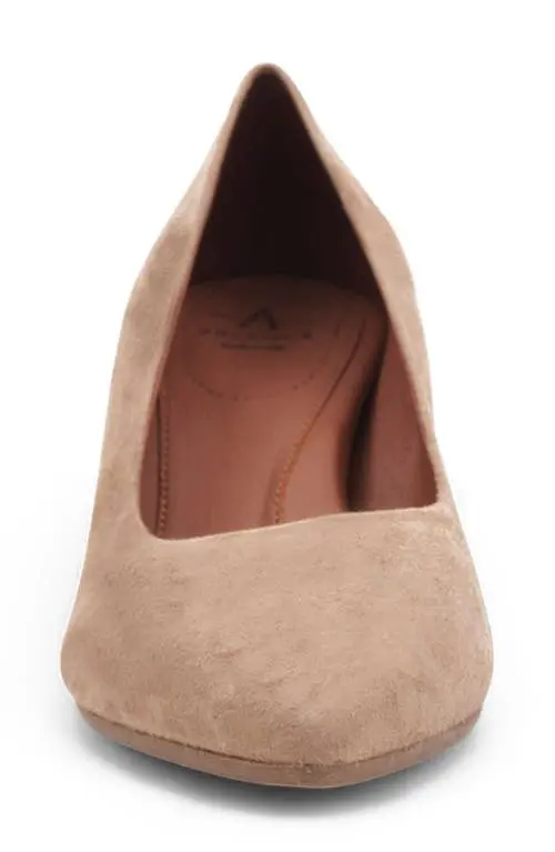 Aquatalia Kari Weatherproof Pointed Toe Pump - Champagne Suede