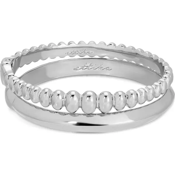 Ettika Set Of 2 Bangles - Silver