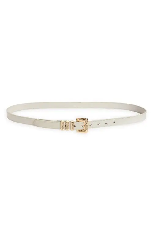 Nordstrom Molten Buckle Leather Belt - Ivory Tofu
