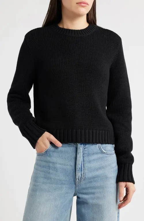 Madewell Relaxed Cotton Crewneck Sweater - Jet Black