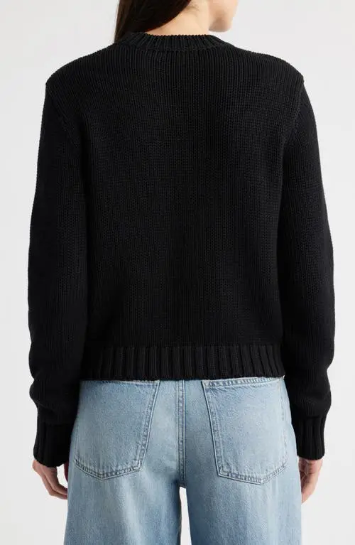 Madewell Relaxed Cotton Crewneck Sweater - Jet Black