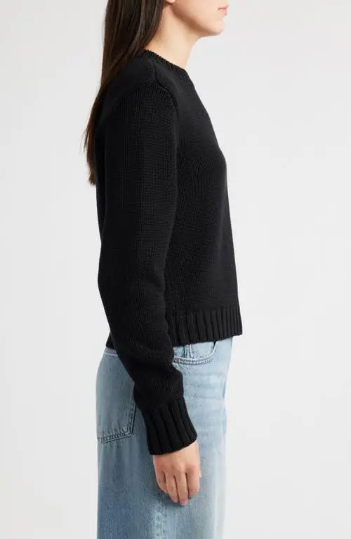 Madewell Relaxed Cotton Crewneck Sweater - Jet Black