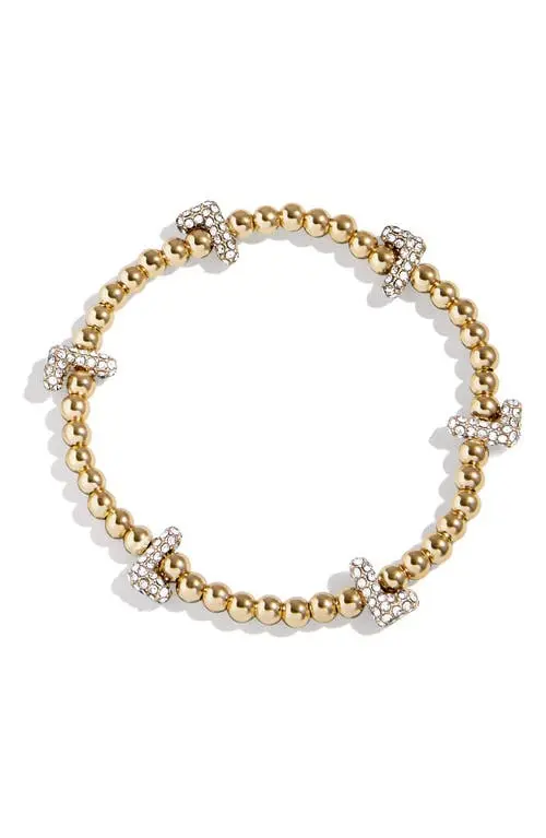 Baublebar Pavé Pisa Station Beaded Bracelet - Gold L