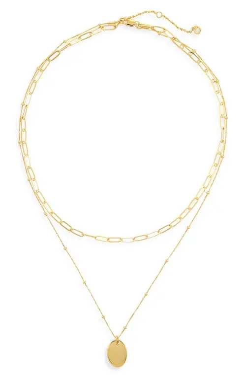 Nordstrom Demi Fine Layered Medallion Pendant Necklace - 14k Gold Plated