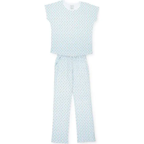LILA AND HAYES Marcia Pajama Pant Set - Tennis Match Blue