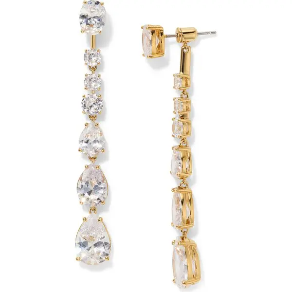 Nadri Sunshowere Crystal Front/back Earrings - Gold/clear