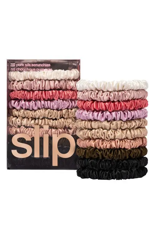 Slip 10-pack Assorted Silk Scrunchies - Pink Multi