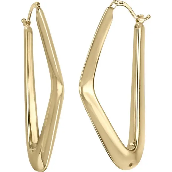 Bony Levy 14k Gold Angular Hoop Earrings - 14k Yellow Gold