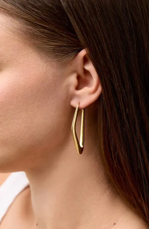 Bony Levy 14k Gold Angular Hoop Earrings