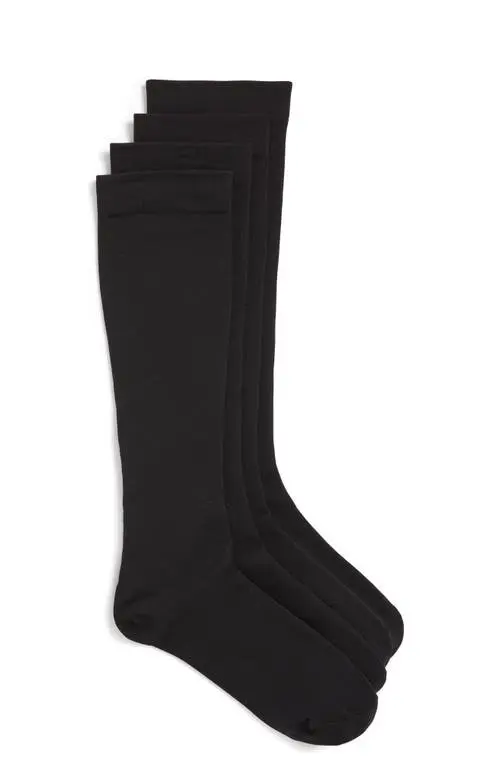 Nordstrom Knee High Compression Socks 2 Pack - Black- Black