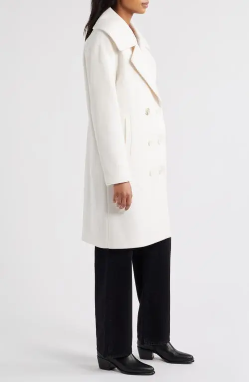 Bernardo Double-breasted Knit Coat - White