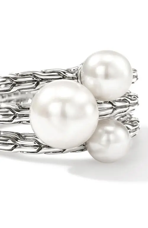 John Hardy Essentials Pearl Three Row Ring