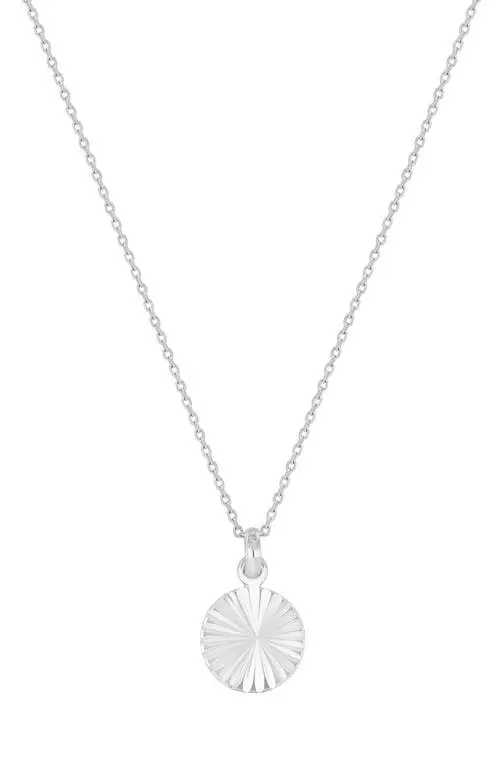 Bony Levy 14k Gold Fluted Disc Pendant Necklace - 14k White Gold