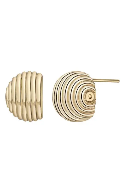 Bony Levy 14k Gold Ridged Stud Earrings - 14k Yellow Gold