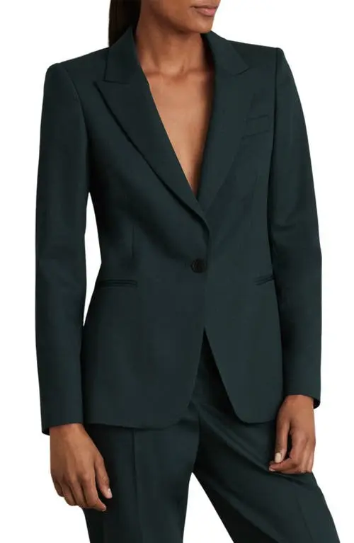 REISS Wool-blend Jacket With Peak Lapels
