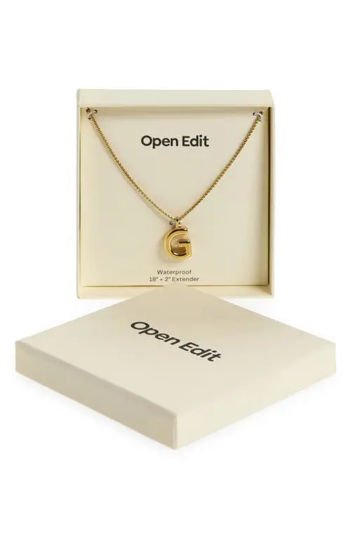 OPEN EDIT Waterproof Bubble Initial Pendant Necklace - G- Gold