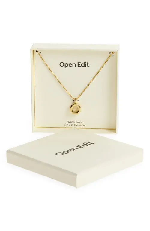 OPEN EDIT Waterproof Bubble Initial Pendant Necklace - O- Gold
