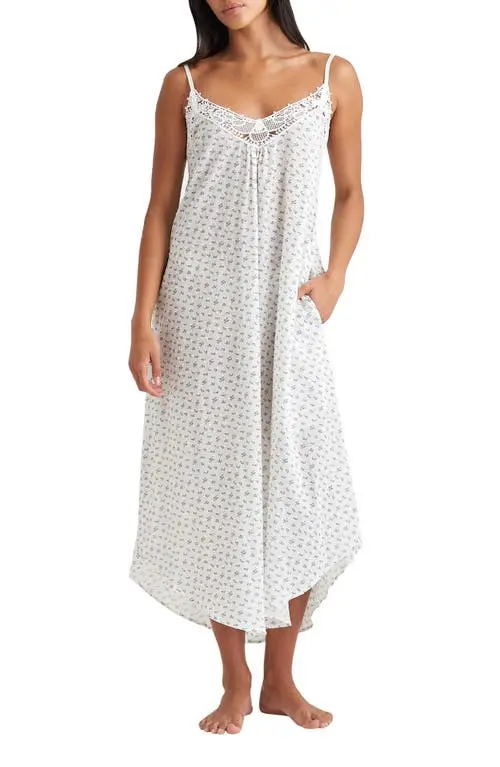 PAPINELLE Swiss Dot Lace Trim Nightgown - Ecru