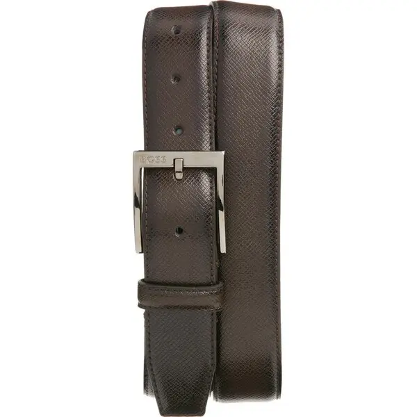 BOSS Elloy Leather Belt - Dark Brown