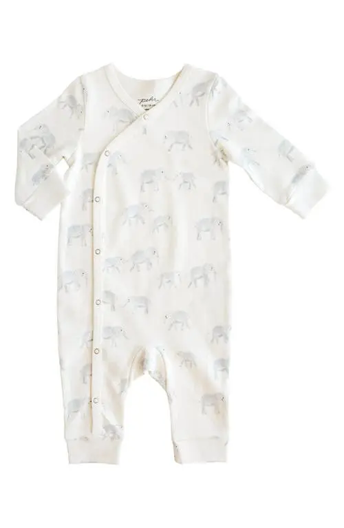 PEHR Elephant Print Cotton Romper - Follow Me Elephant