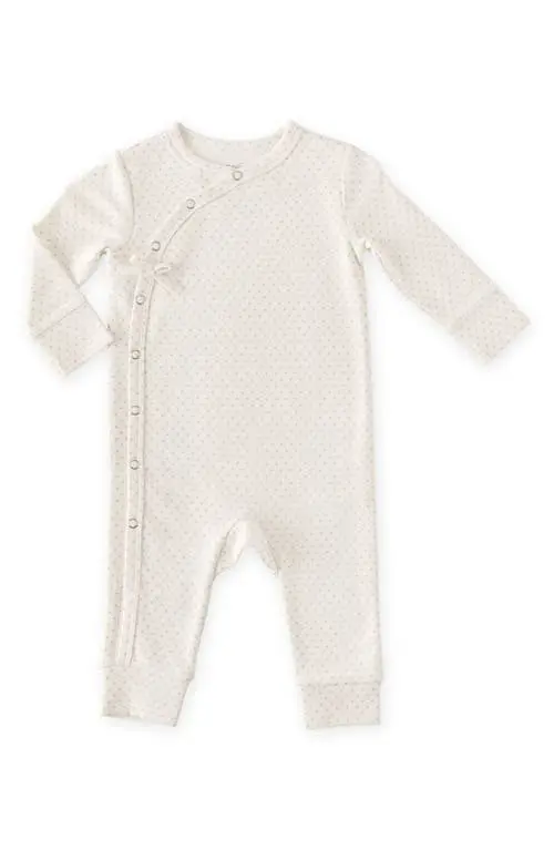 PEHR Elephant Print Cotton Romper - Pin Dot Pebble