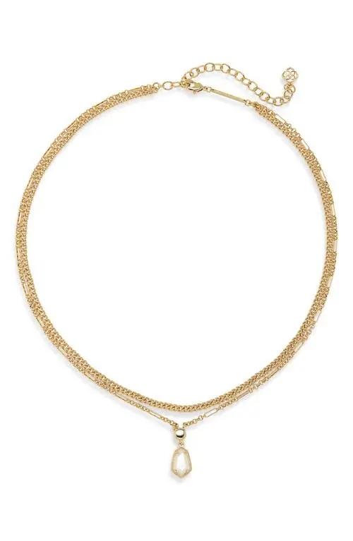 Kendra Scott Alexandria Pendant Layered Necklace - Gold/ivory Mother Of Pearl