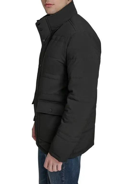 Cole Haan Stretch Crinkle Quilted Jacket - Black