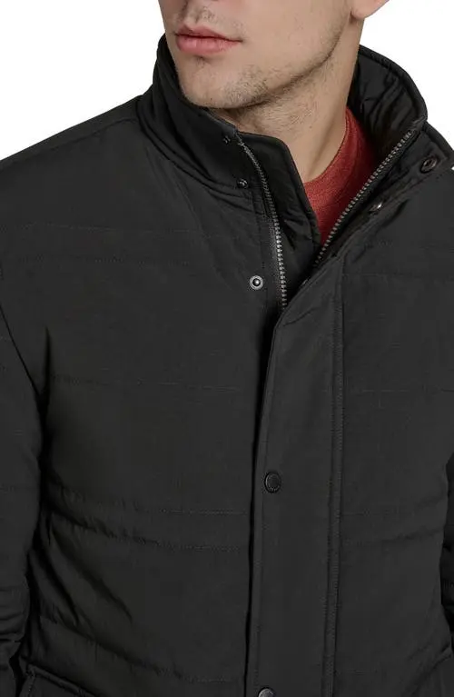 Cole Haan Stretch Crinkle Quilted Jacket - Black