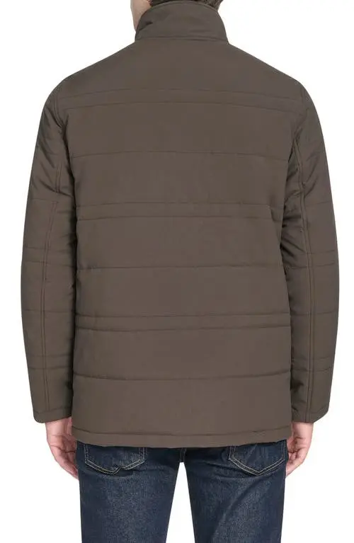 Cole Haan Stretch Crinkle Quilted Jacket - Brown