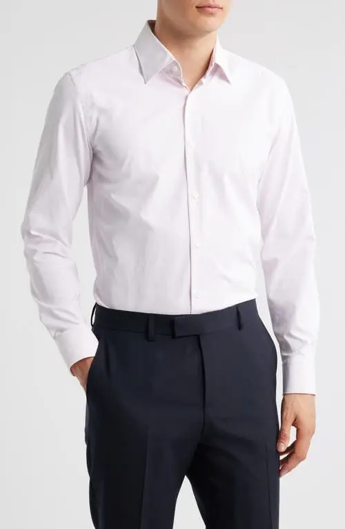 BOSS Hank Kent Slim Fit Performance Stretch Dress Shirt - Open Pink