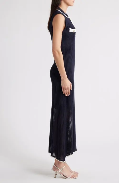 Zoe And Claire Polo Sweater Midi Dress In Navy - 50% Off | Editorialist