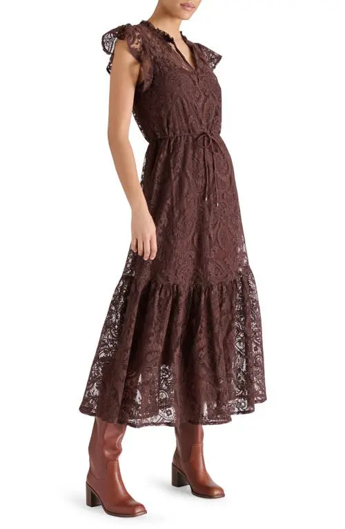 Steve Madden Osiris Lace Maxi Dress In Dark Toffee - 45% Off | Editorialist