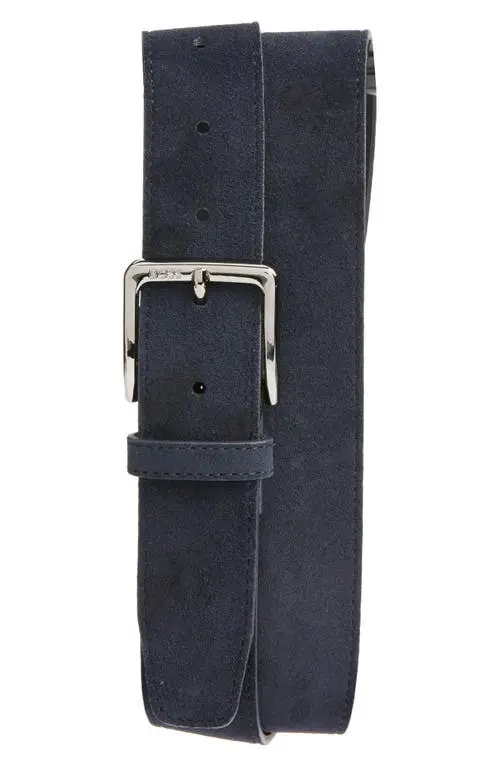BOSS Ronnie Suede Belt - Navy