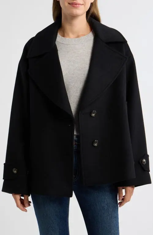 Bernardo Single Breasted Cropped Coat - Black