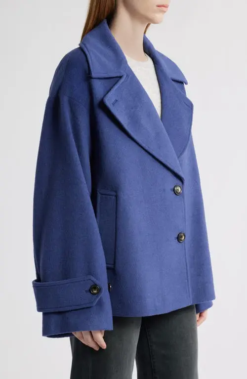 Bernardo Single Breasted Crop Coat - Future Dusk