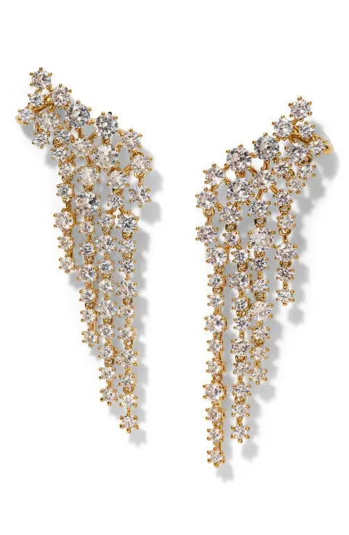 Nadri Sunshower Cubic Zirconia Ear Crawlers - Gold/clear