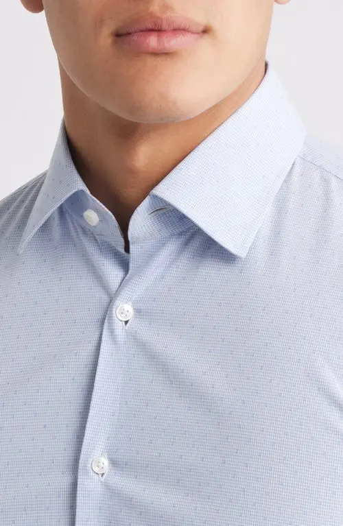 BOSS Hank Kent Slim Fit Performance Stretch Cotton Dress Shirt - Medium Blue
