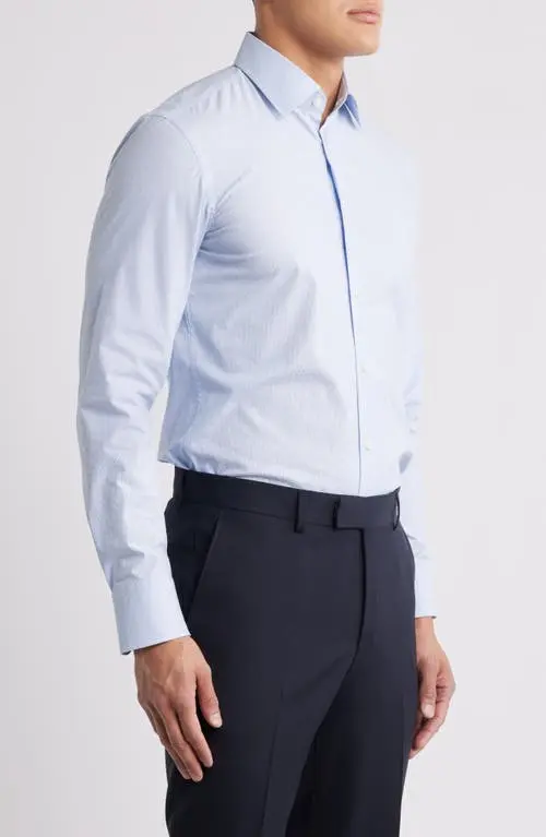 BOSS Hank Kent Slim Fit Performance Stretch Cotton Dress Shirt - Medium Blue