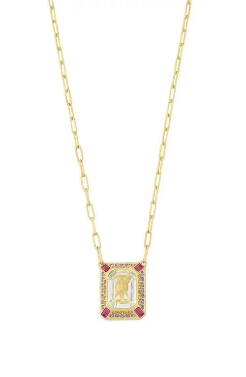 Kurt Geiger Eagle Crystal Pendant Necklace - Pink