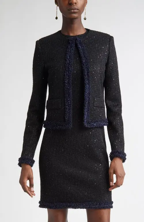 St. John Sequin Tweed Knit Jacket