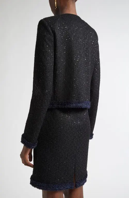 St. John Sequin Tweed Knit Jacket
