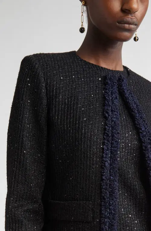 St. John Sequin Tweed Knit Jacket