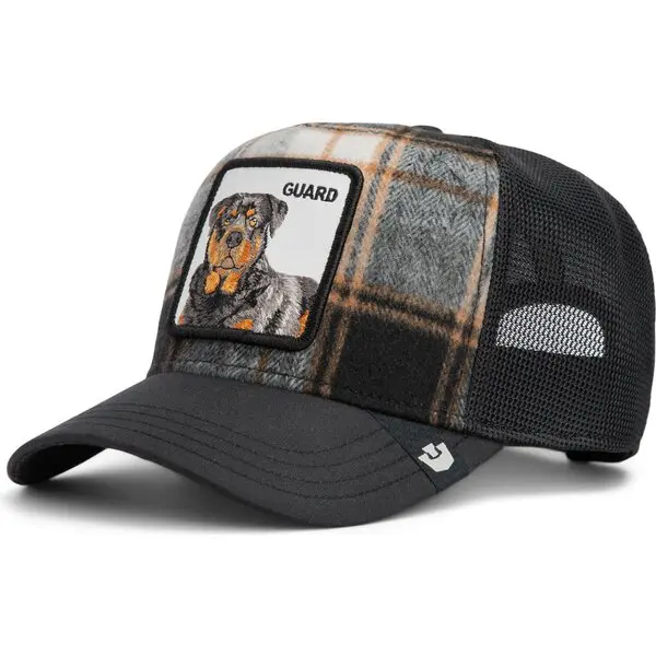 GOORIN BROS Guard Dog Brushed Plaid Trucker Hat - Void Black