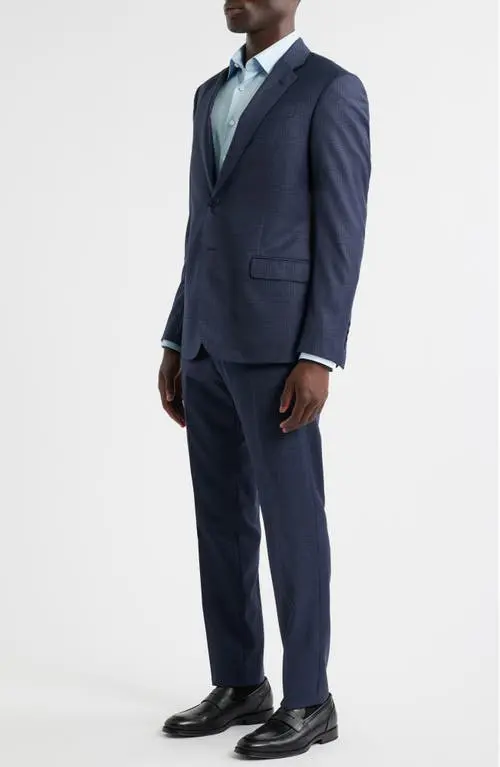 Emporio Armani Navy Blue Check Wool Suit