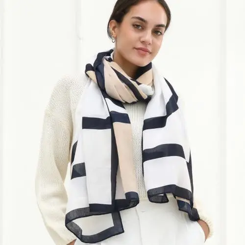 YOUZEY The Kimberly Lightweight Scarf - Black/white