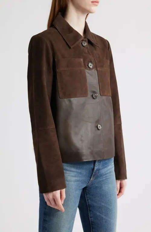 Bernardo Short Suede And Leather Jacket