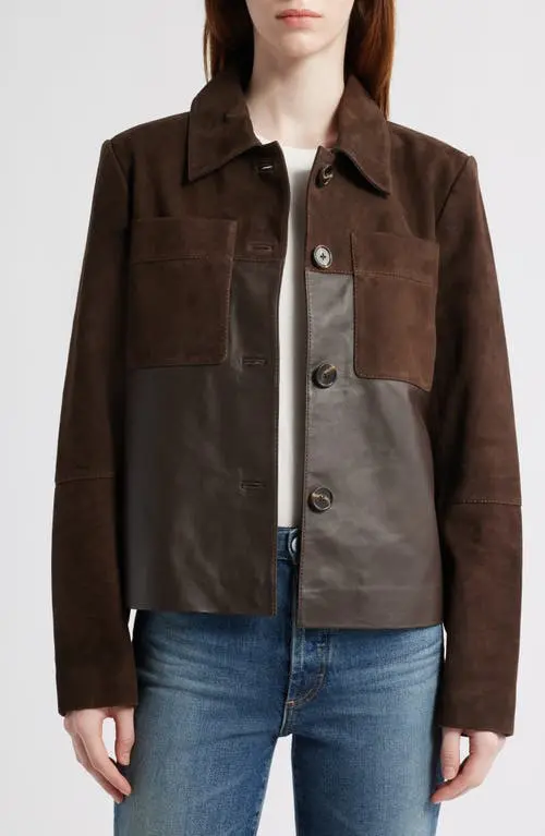Bernardo Short Suede And Leather Jacket